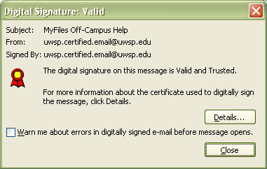 Digital Email Certificate - Information Security | UWSP